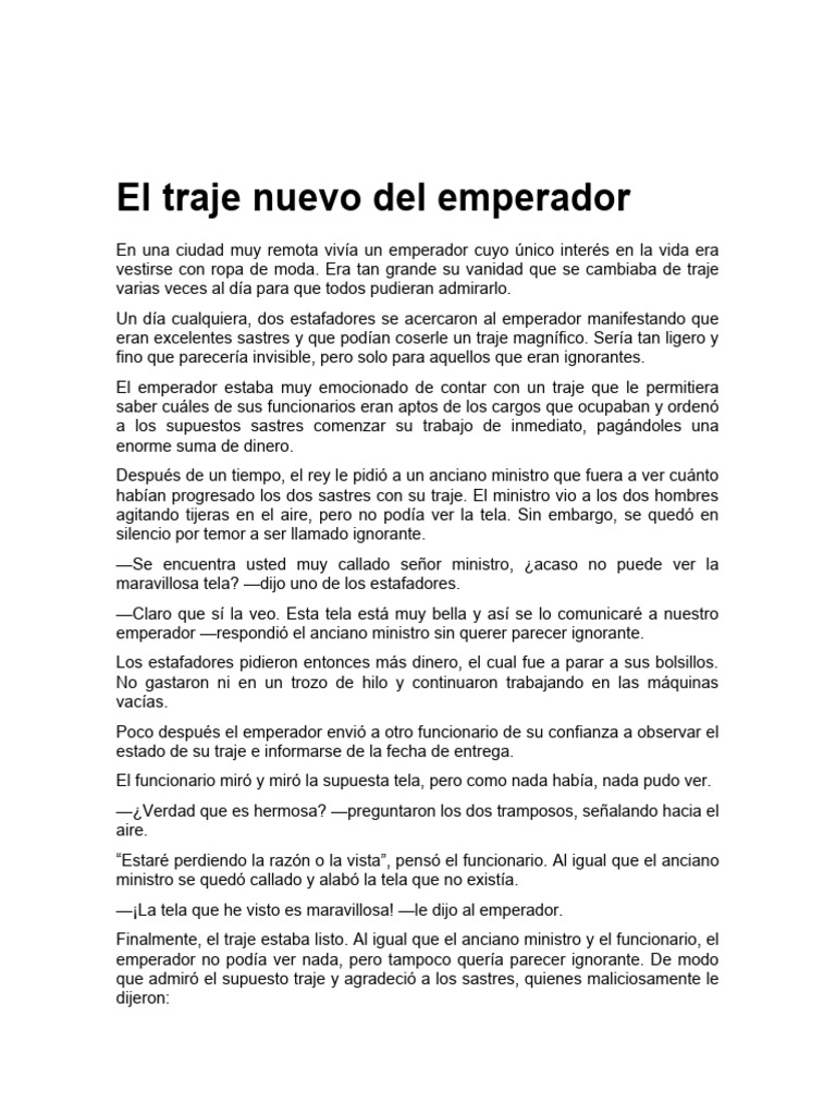 El traje nuevo del emperador | PDF