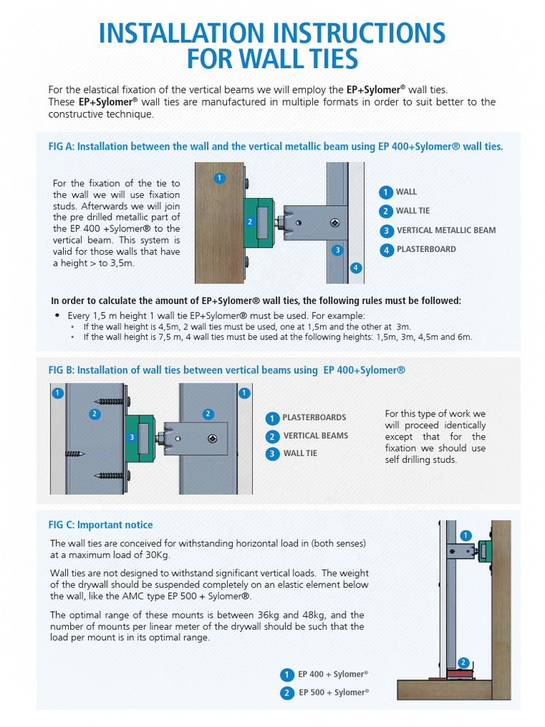INSTALLATION-INSTRUCTIONS-WALL-TIES | PDF | Wall | Drywall