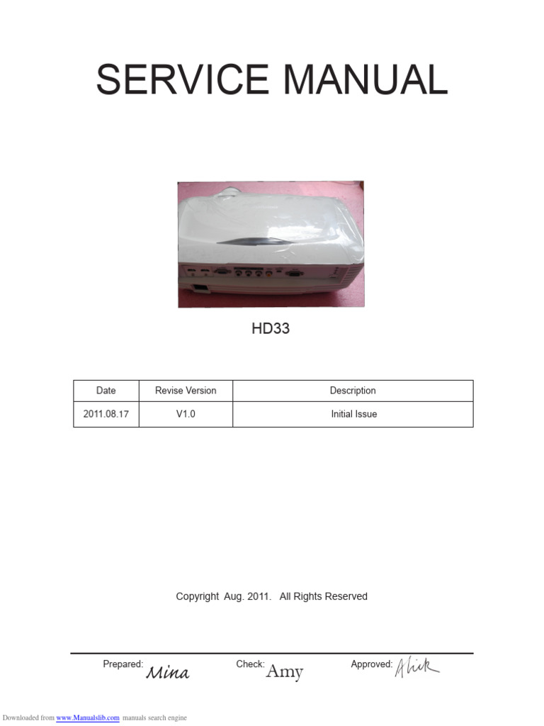 Optona Hd33 - Service | PDF | Video | Troubleshooting