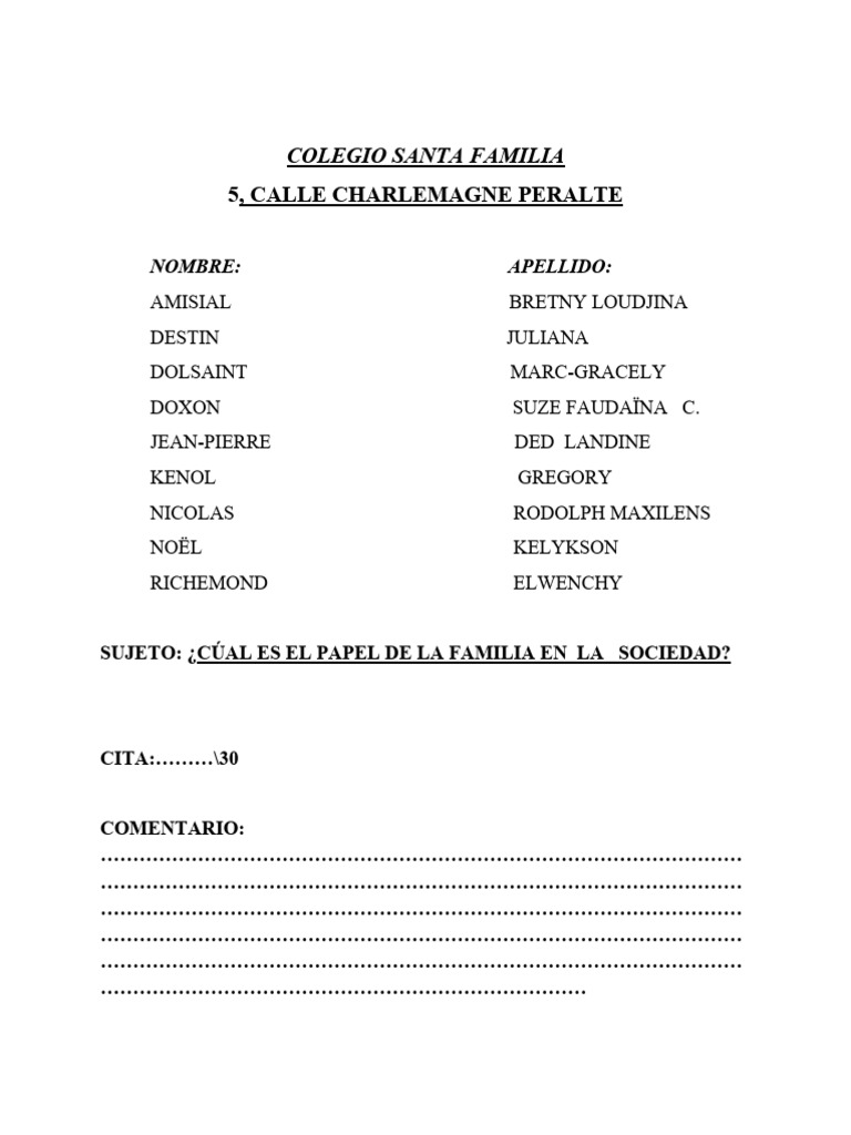 Devoir Espagnol Pdf Familia Sociedad