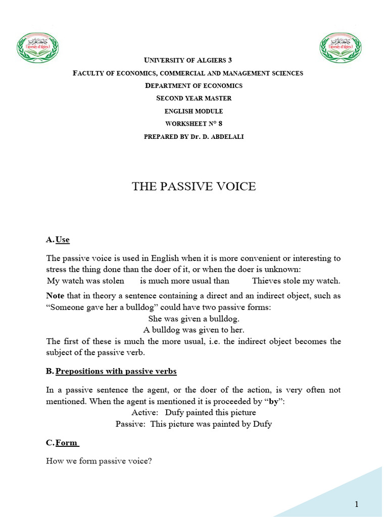 Passive Voice | PDF | Verb | Languages
