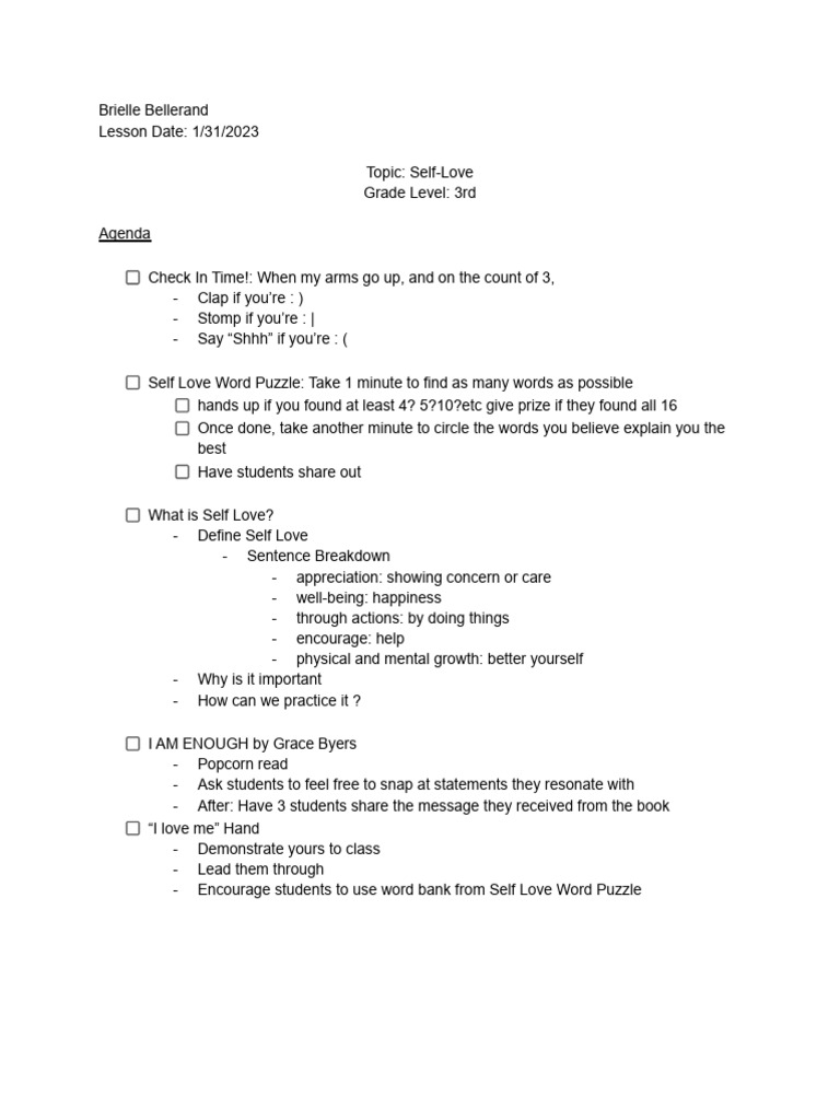 Brielle Bellerand - Reading Lesson Plan | PDF