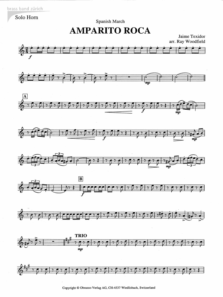 Amparito Roca - Solo Horn | PDF