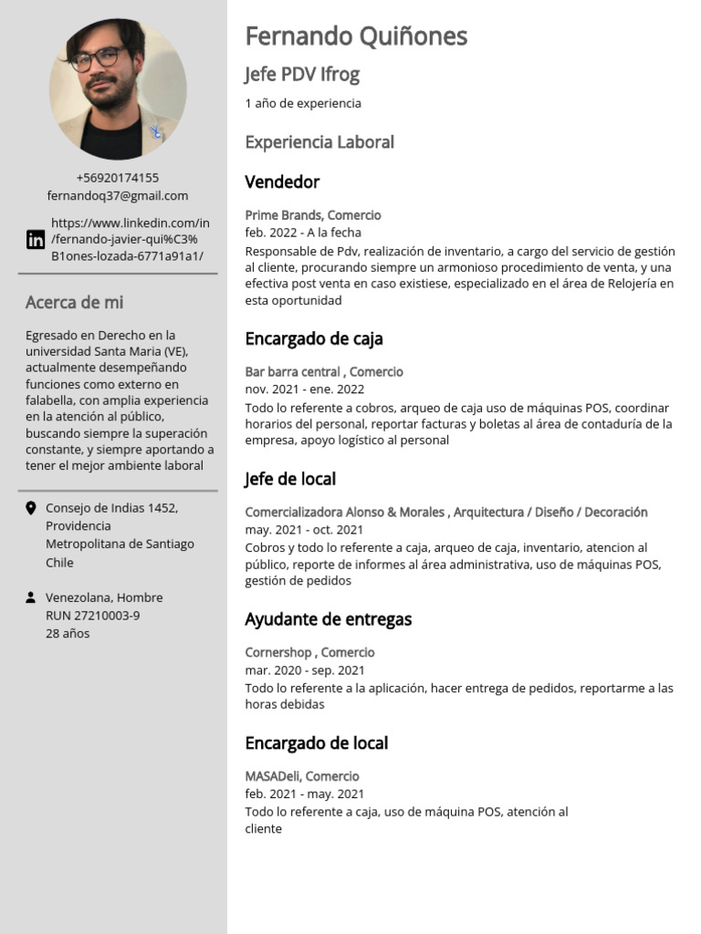 CV Fernando Quiñones | PDF | Derecho