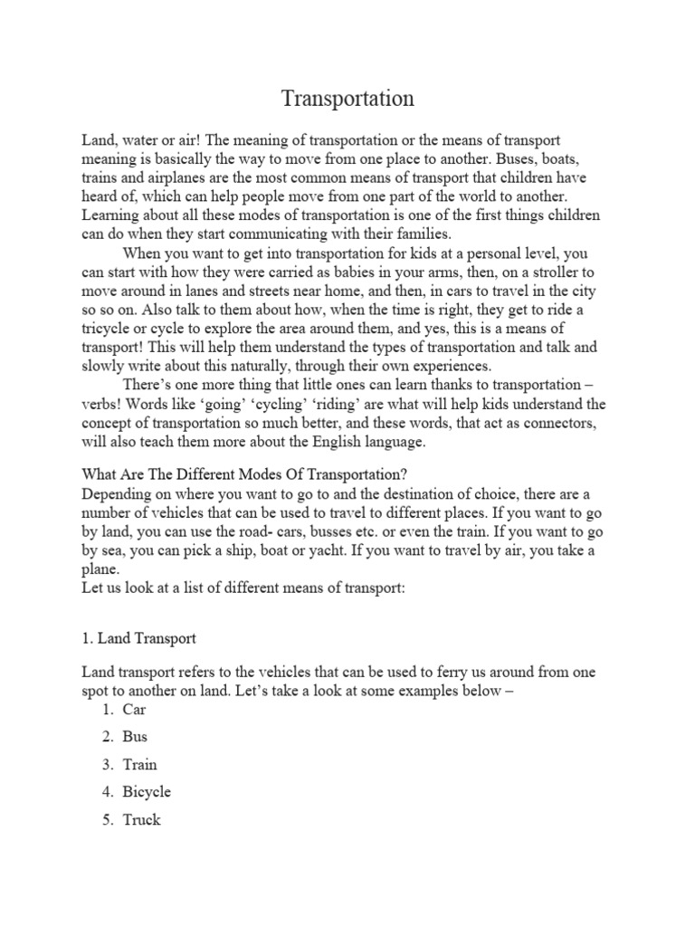 Transportation | PDF | Transport | Vehicles