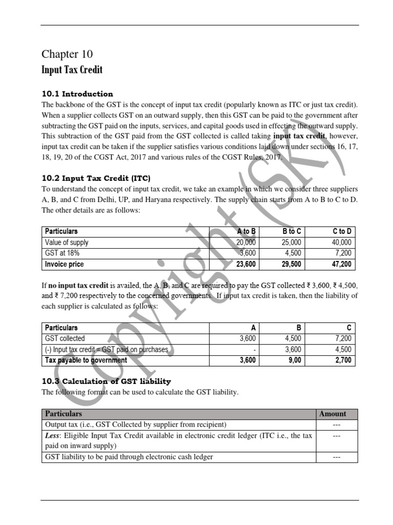 ITC Notes Sent To B.COM 2023 Batch | PDF | Value Added Tax | Invoice