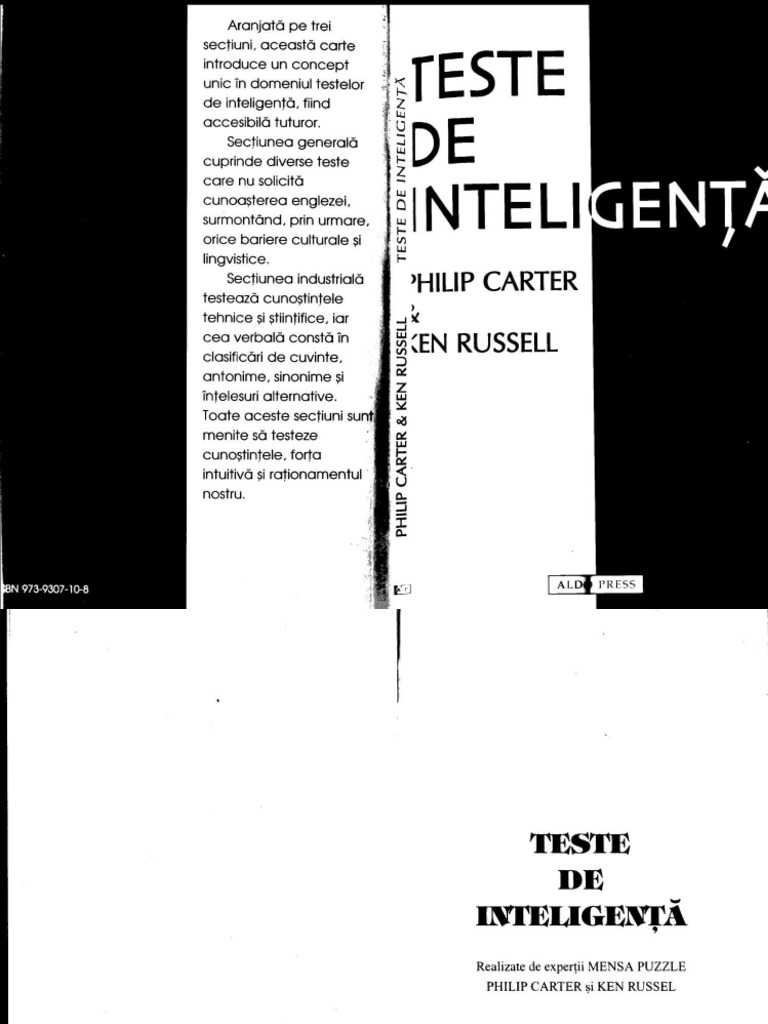 Teste de Inteligenta - Ph. Carter, Ken Russel | PDF