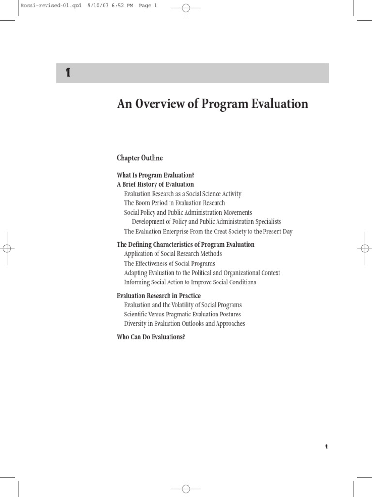 Rossi Chapter 1 Overview | Download Free PDF | Evaluation | Program ... Rossi Chapter 1 Overview | Download Free PDF | Evaluation | Program ...
