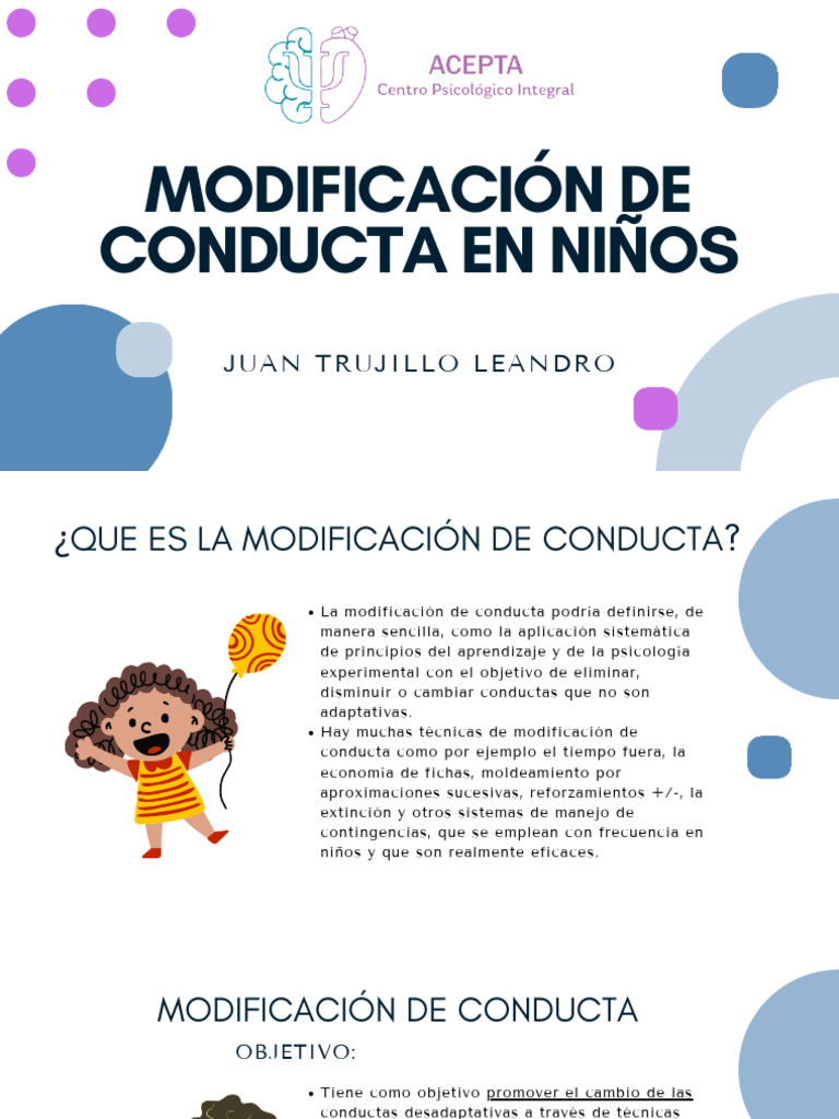 Modificación de Conducta en Niños | Descargar gratis PDF | Modificación de comportamiento ...