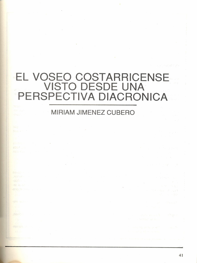 El Voseo Costarricense Visto Desde Una Perspectiva Diacrónica | PDF