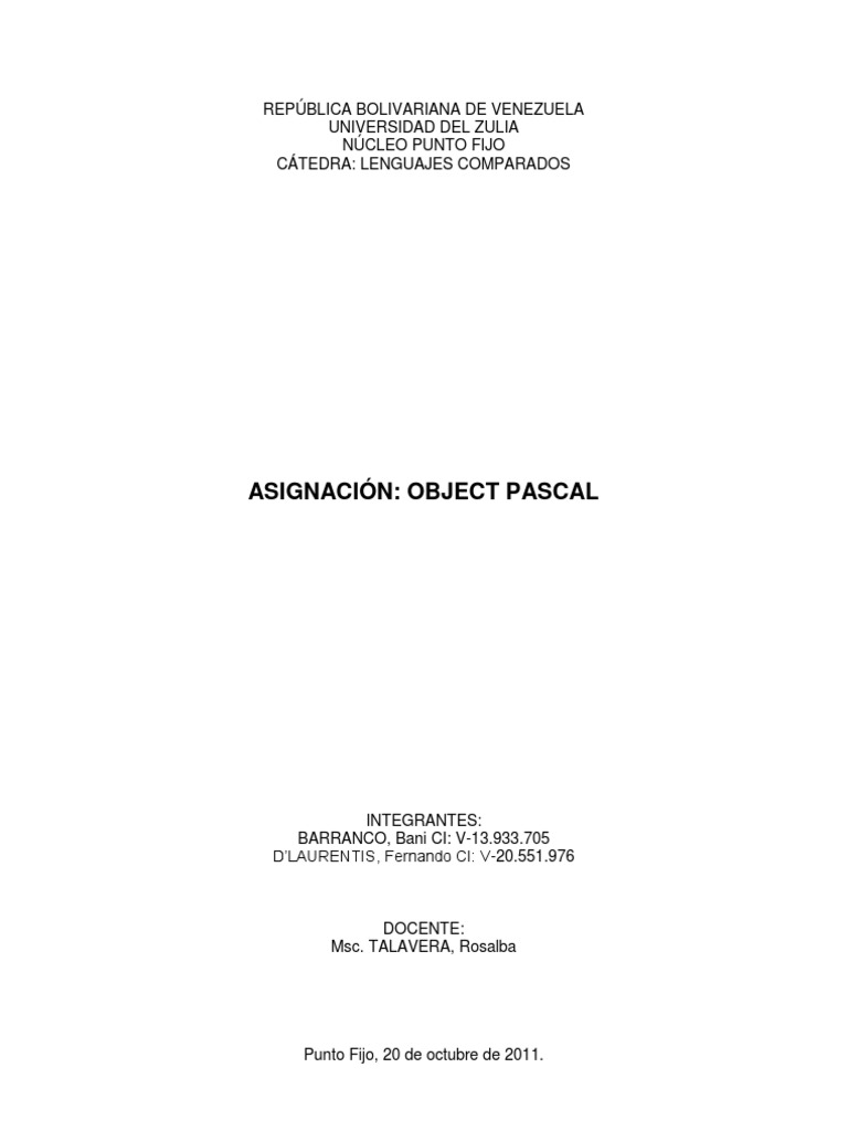 Object Pascal | PDF | Estructura de datos de matriz | Ingeniería ...