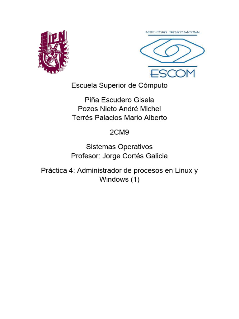 Administrador de Procesos en Linux y Windows | PDF