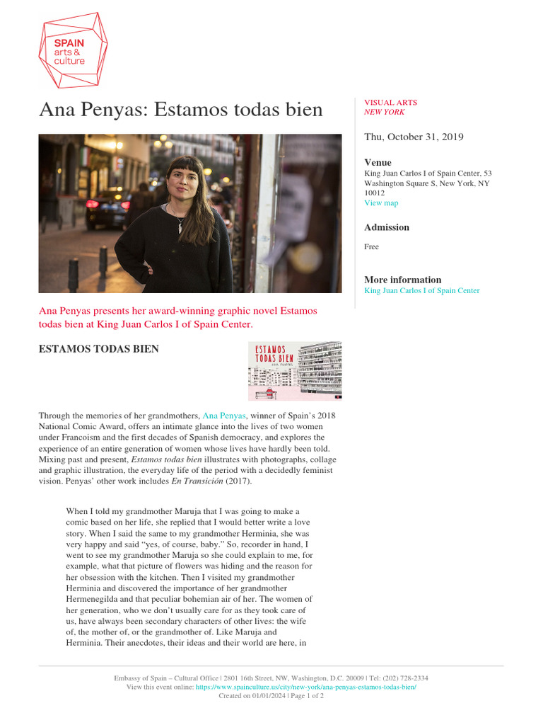 Spainculture Ana Penyas Estamos Todas Bien | PDF