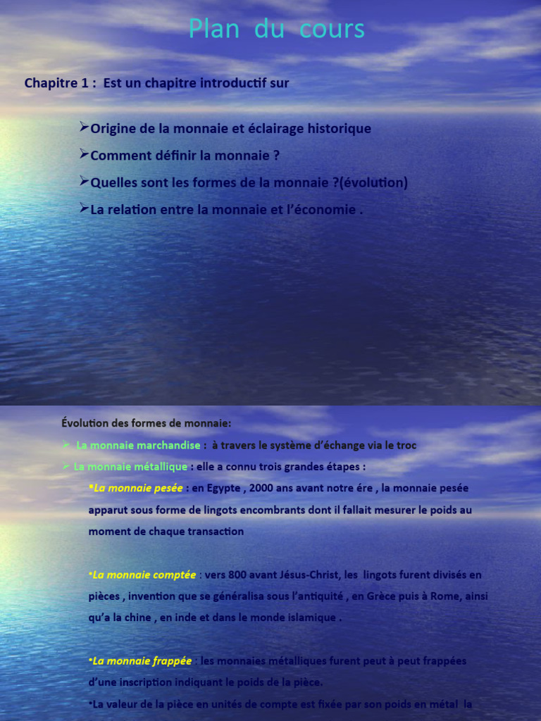 Cours Thèorie Monétaire | PDF | Création de l'argent | Argent