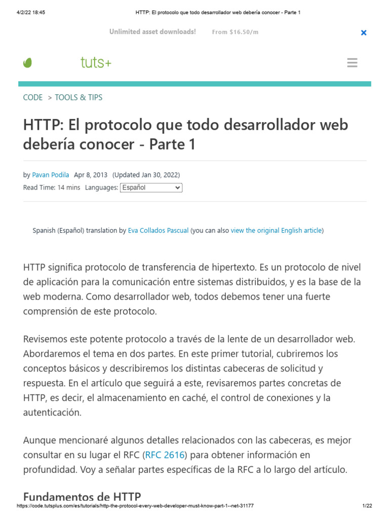 Envatotuts - HTTP El Protocolo Que Todo Desarrollador Web Debería ...