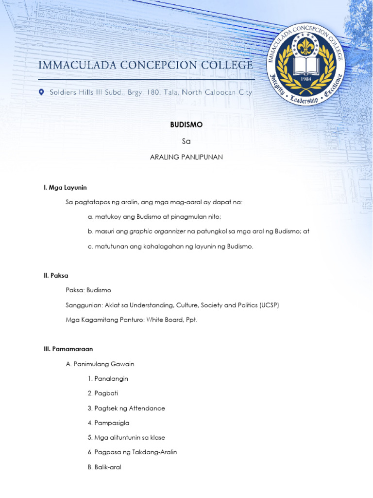 Lesson Plan Budismk | PDF