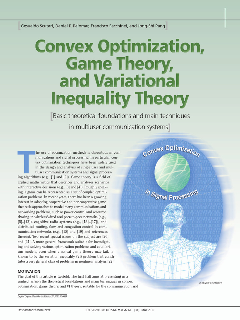 Convex Optimization, Game Theory, and Variational Inequality Theory | PDF | Mathematical ...