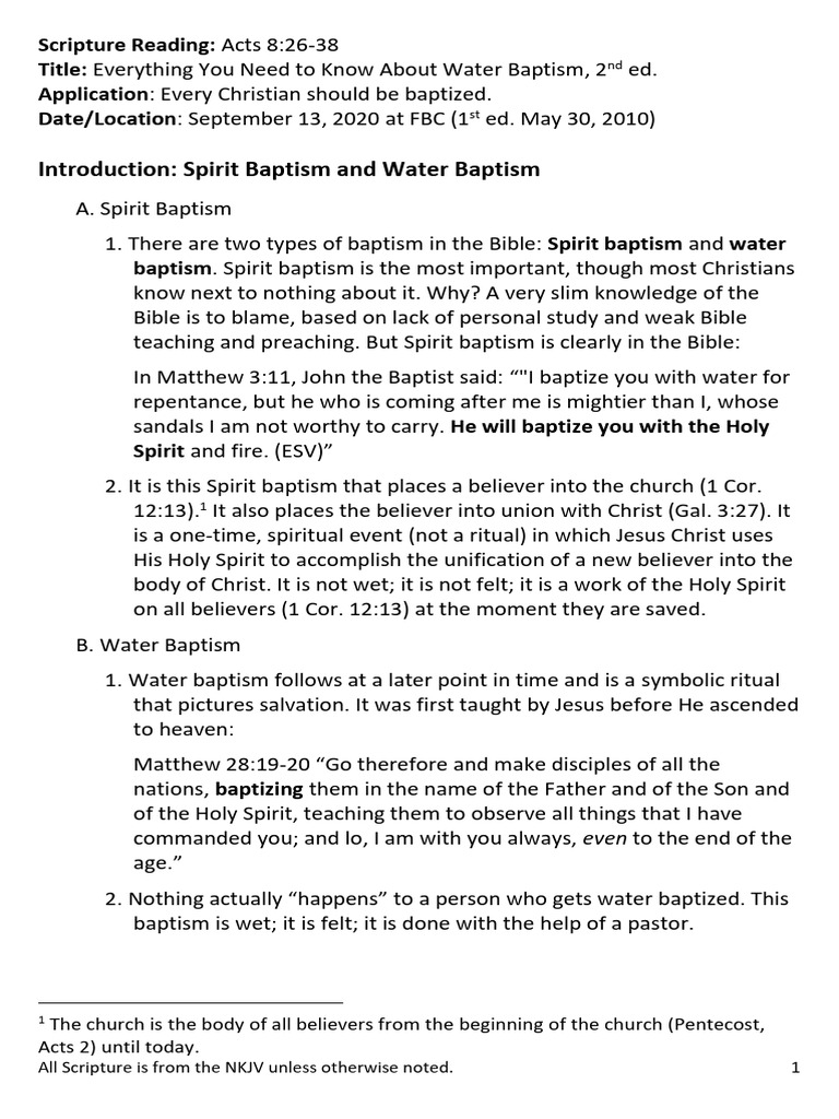 Everything About Baptism Rev 2 | PDF | Baptism | Jesus