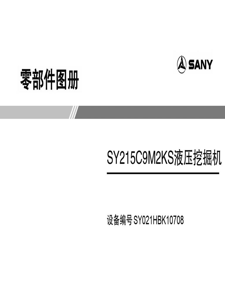 Sm - sany Exca Sy215c9m2ks液压挖掘机 | PDF