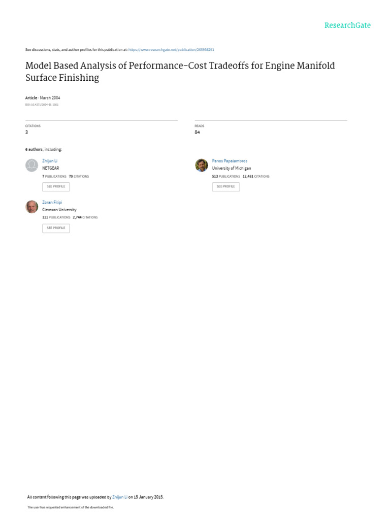 Model Based Analysis of Performance-Cost Tradeoffs | PDF | Demand ...