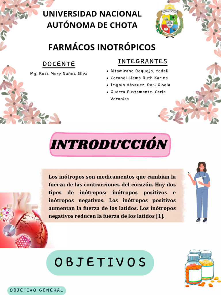Diapositivas. FÁRMACOS INOTRÓPICOS | PDF | Farmacología | Fisiología ...