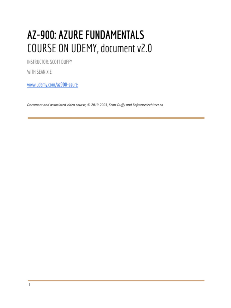 AZ 900 Official Course Study Guide v2.0 | PDF | Cloud Computing ...