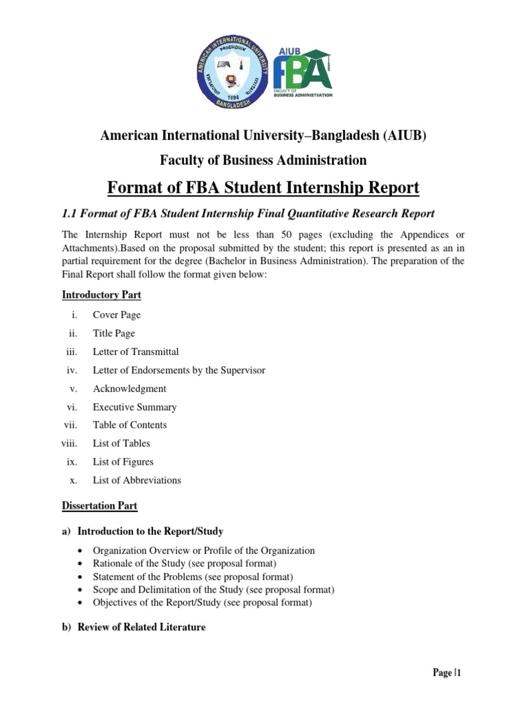 Format of Internship Report Format (1) | PDF | Data | Qualitative Research