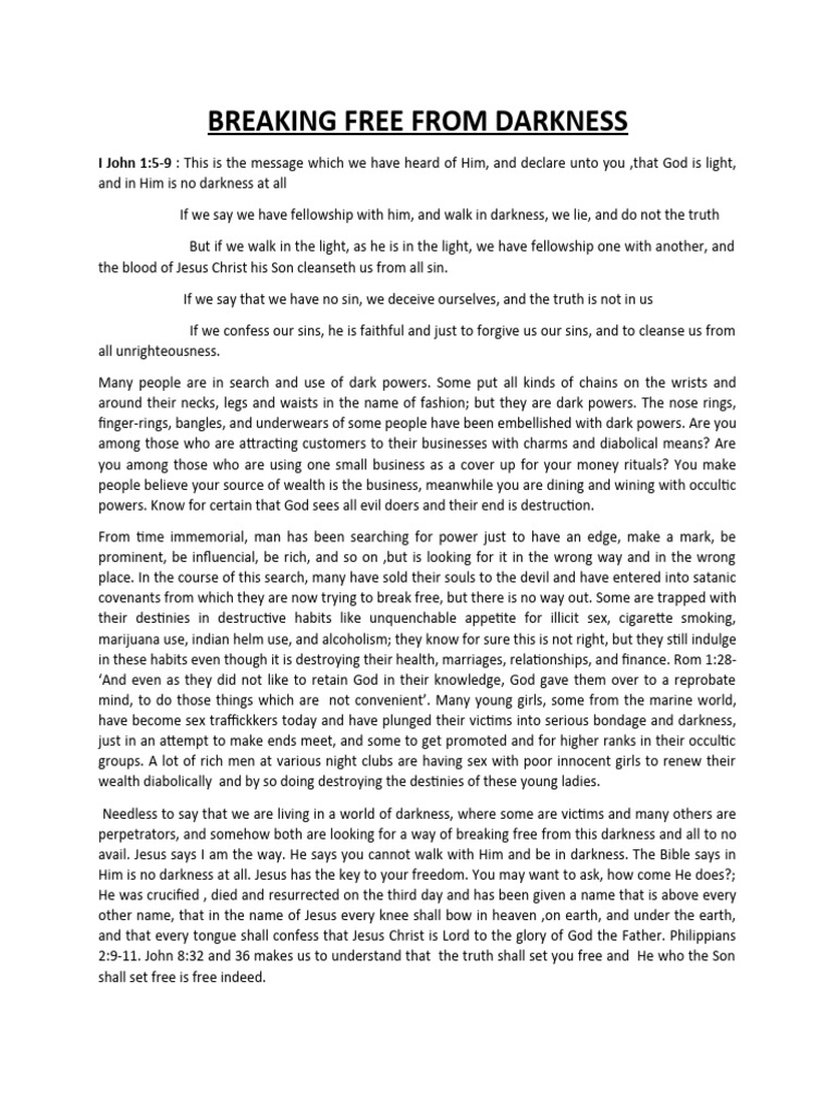 Breaking Free From Darkness | PDF | Jesus | Devil