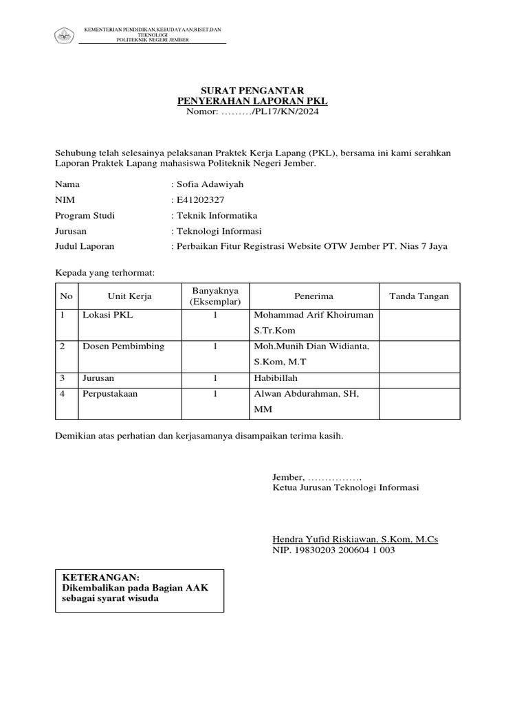 Formulir Ujian Magang | PDF