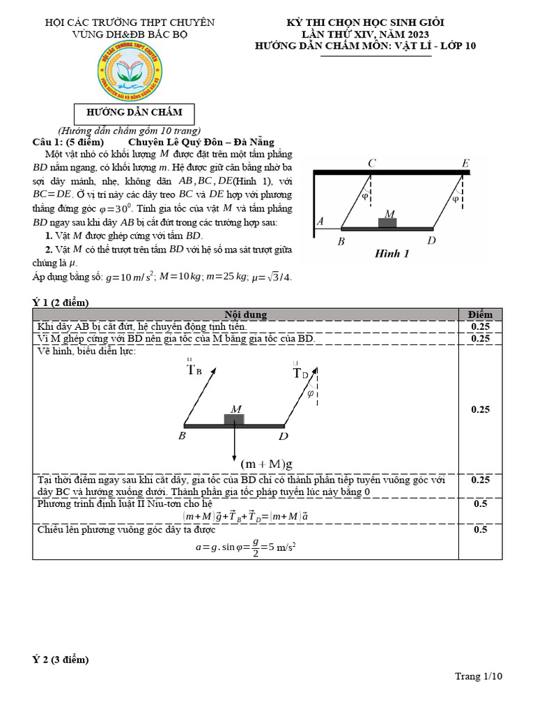 Huong Dan Cham Mon Vat Li 10 - Duyen Hai 2023 | PDF