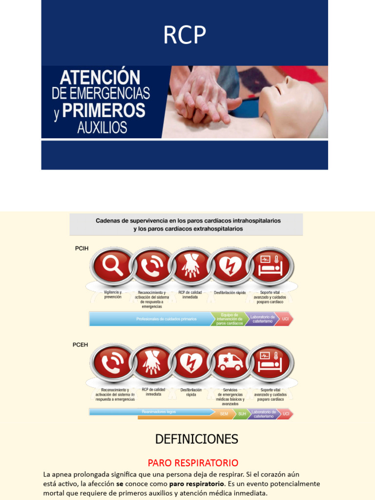 Presentación RCP. | PDF | Reanimación cardiopulmonar | Paro cardíaco