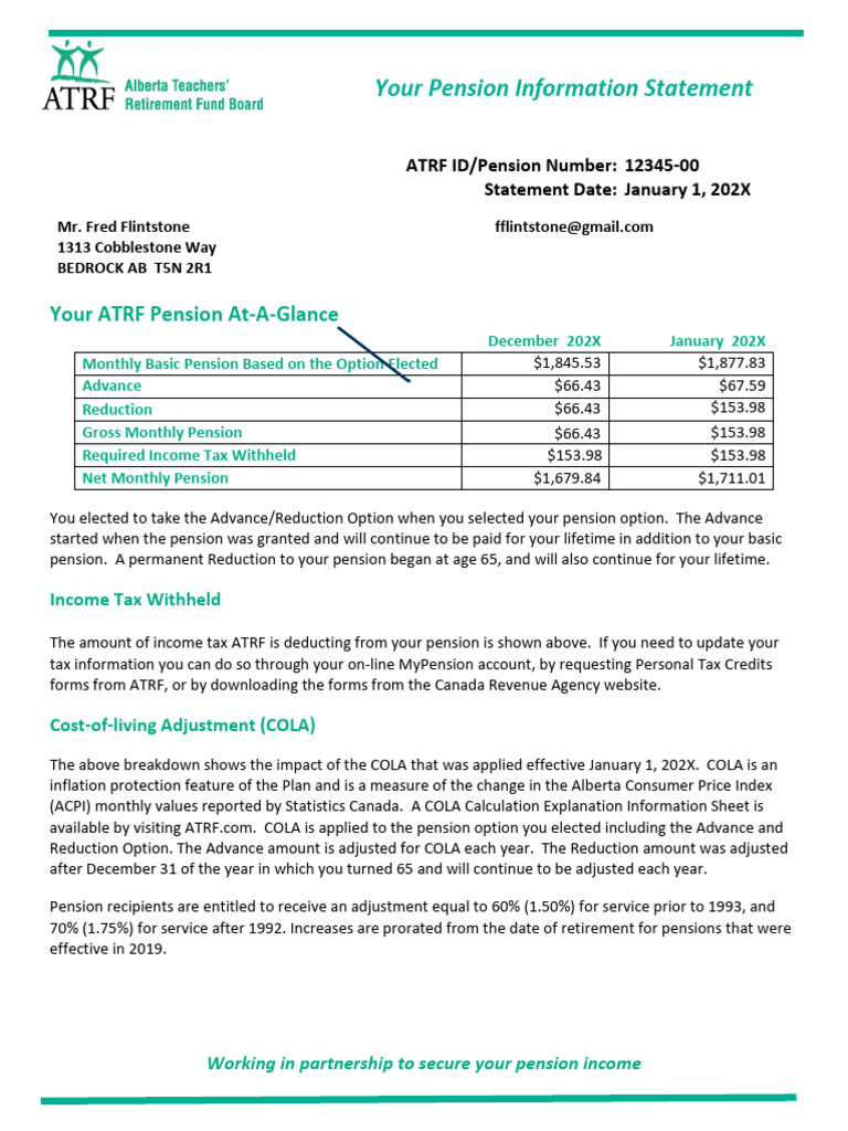 ATRF - Information - Sheet - How - To - Read - Your - Statement - Modelo | PDF