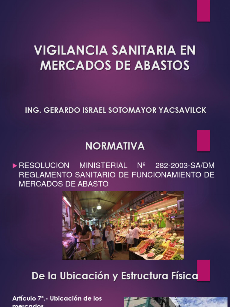 Vigilancia Sanitaria en Mercados de Abastos | PDF | Alimentos | Saneamiento