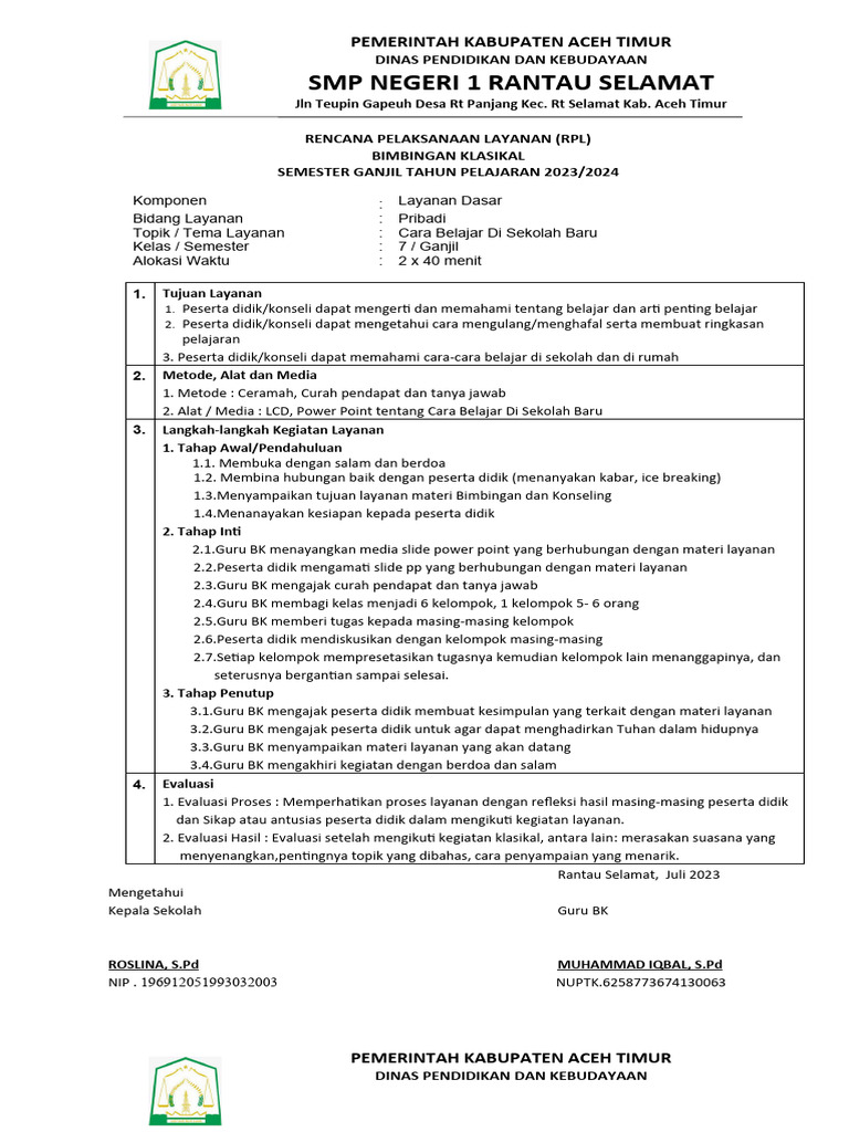 RPL Kelas 7 (SMT Ganjil 2023-2024) | PDF | Karier & Perkembangan