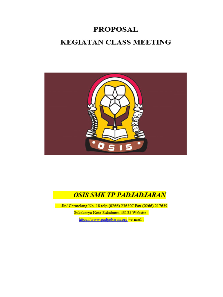 Proposal Osis 2022 Kegiatan Classmeeting 2022 | PDF