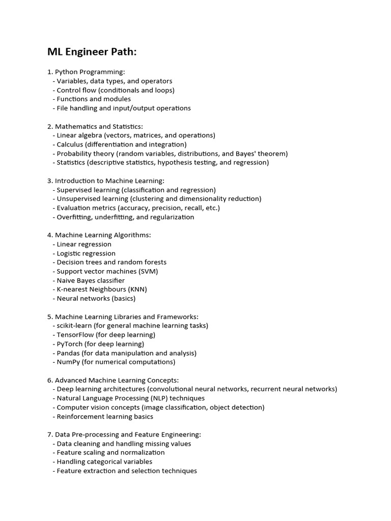 ML Engineer Path | PDF | Machine Learning | Deep Learning