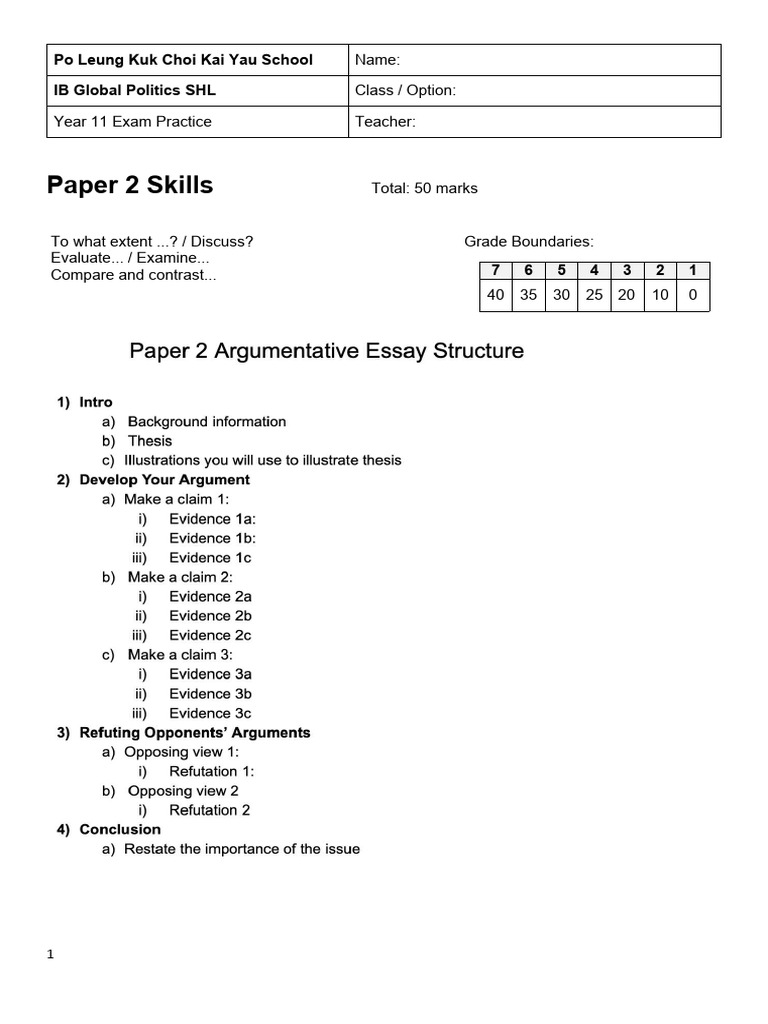 Paper 2 Skills | PDF