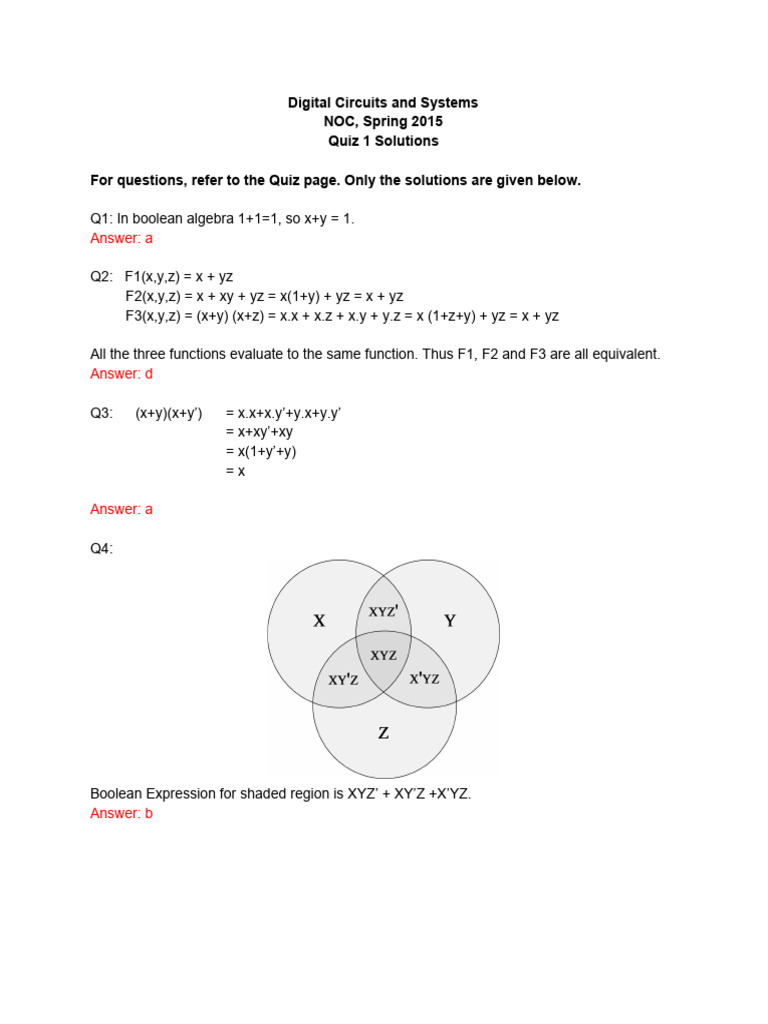 Quiz 1 Solutions | PDF | Mathematics | Arithmetic Quiz 1 Solutions | PDF | Mathematics | Arithmetic