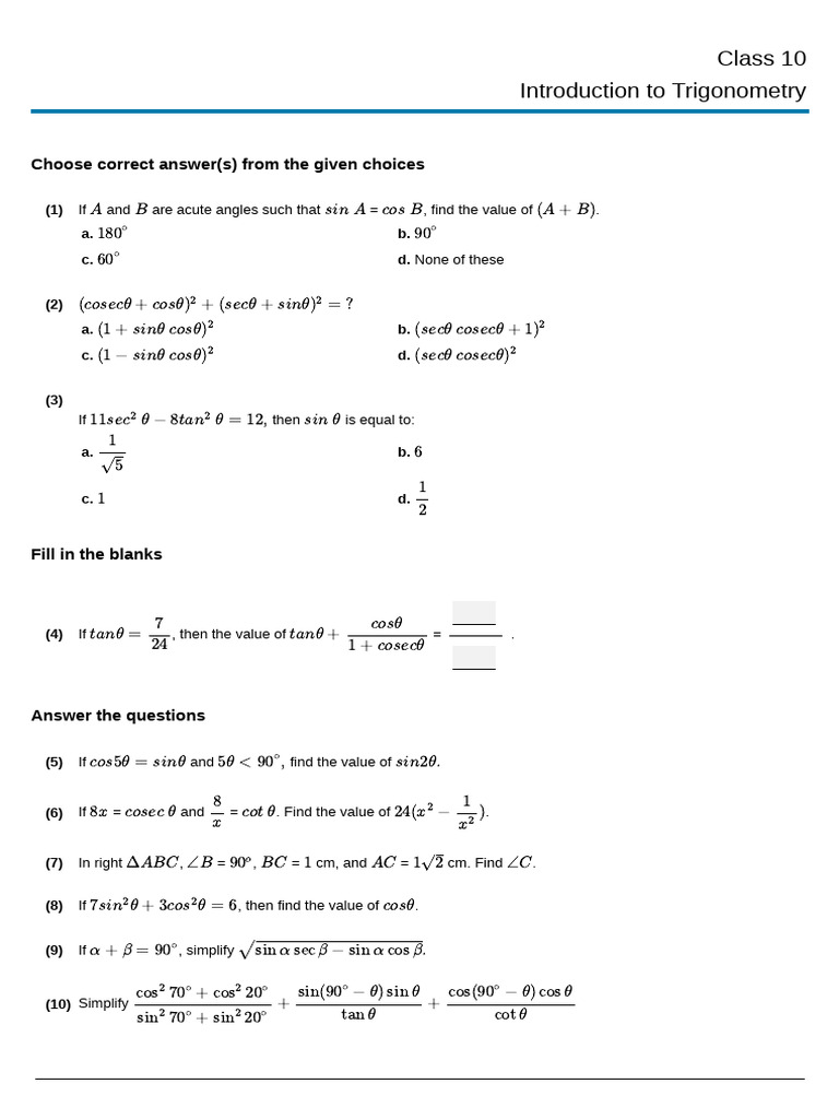 Trigonometry | PDF | Euclid | Combinatorics