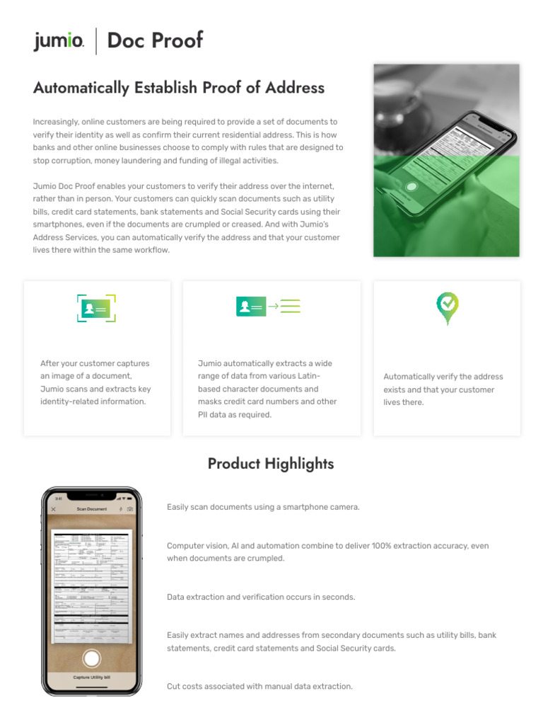 DocumentVerificationDatasheet Jumio | PDF | Money Laundering | Credit Card