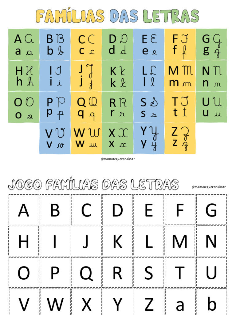 Tabela e Jogo Alfabeto | PDF