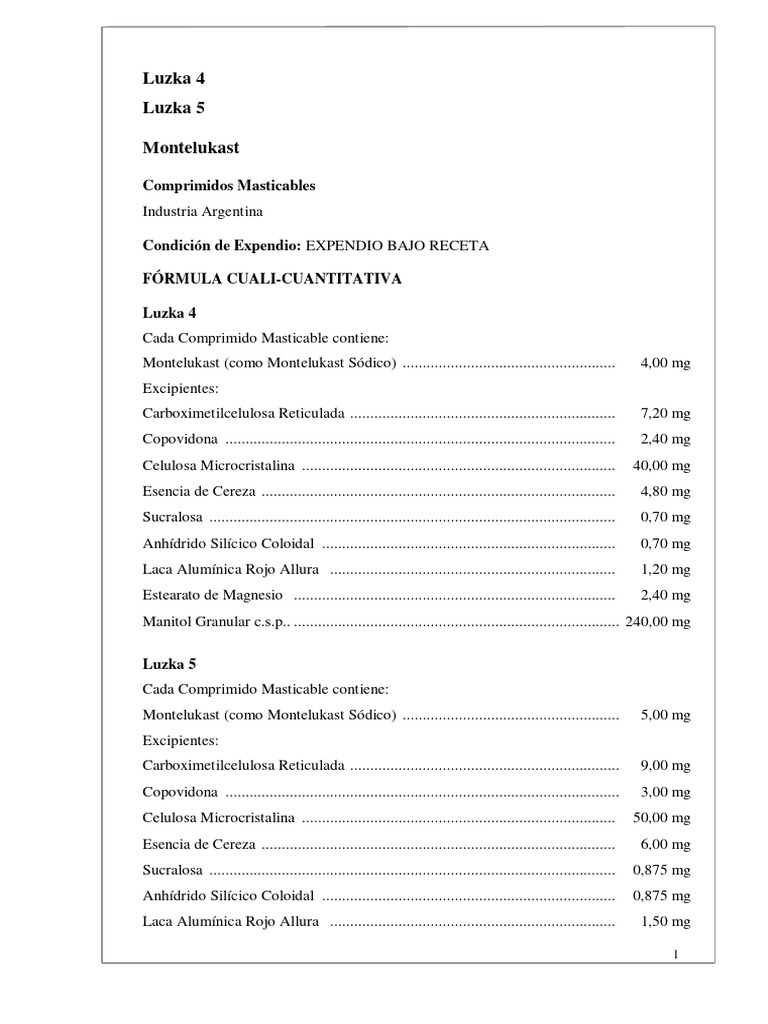 Lukast 4 5 | PDF | Asma | Alergia