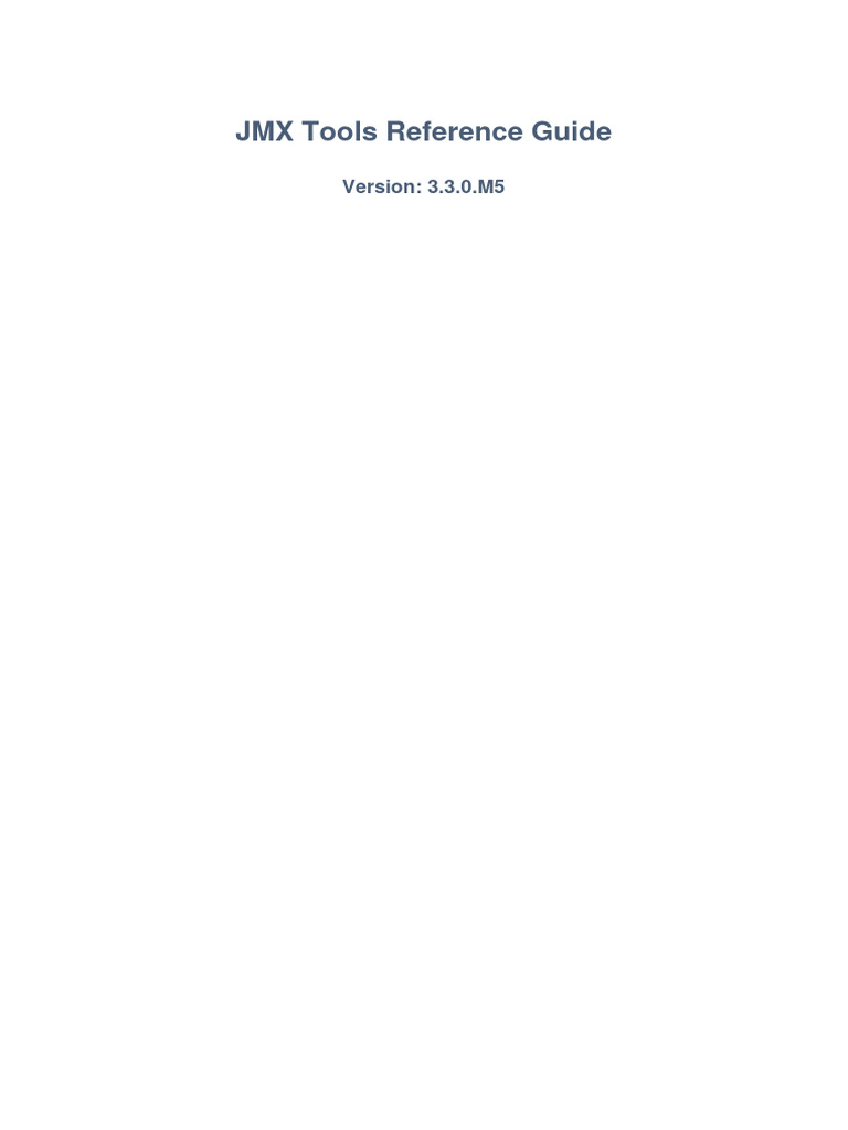 JMX Tools Reference Guide | PDF | Class (Computer Programming) | Eclipse (Software)