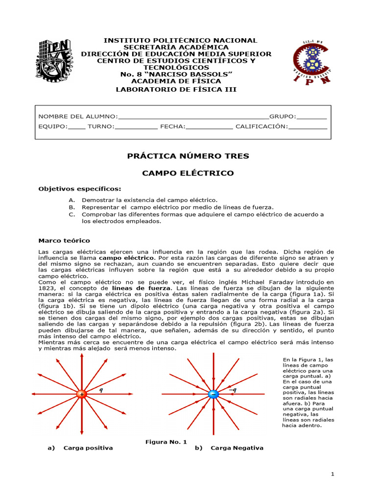 Practica 3 Fisica Iii 2023 | PDF | Electricidad | Campo eléctrico