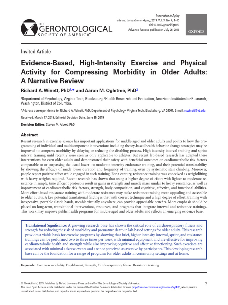 Winett and Ogletree 2019 - Review Article | PDF | High Intensity Interval Training | Strength ...