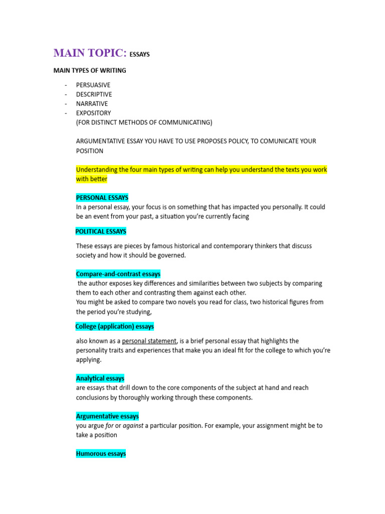 Main Topic | PDF | Essays