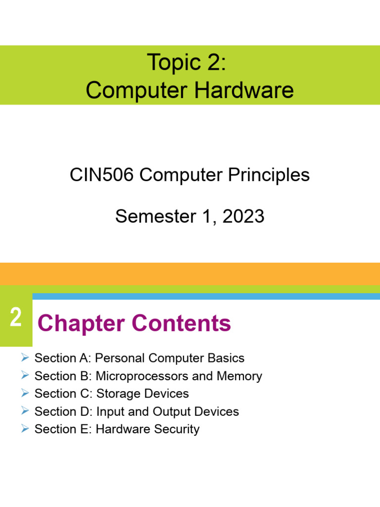 Topic 2 Computer Hardware | PDF