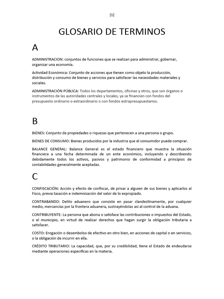 Glosario de Terminos | PDF | Impuestos | aduana