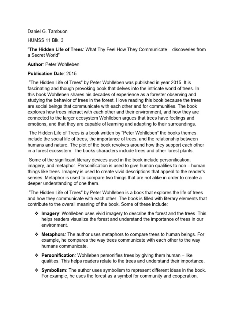 The Hidden Life of Trees | PDF | Metaphor | Forests