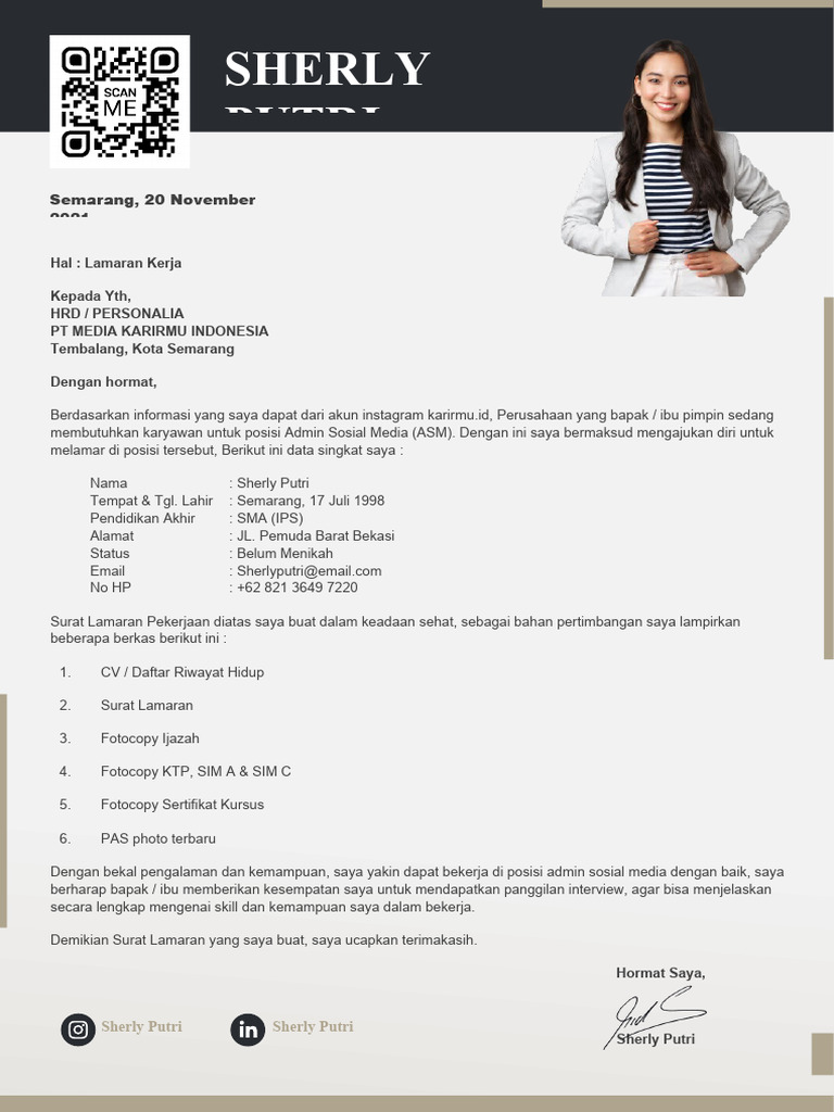 Template CV 059 File Surat Lamaran bwqnpx327 | PDF